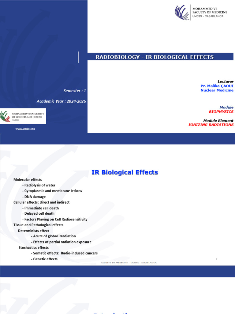 Cm3 Radiobiological Effects Çaoui | PDF | Dna | Dna Repair