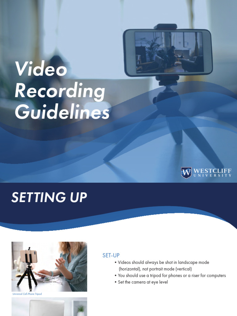 WU - Video Recording Guidlines | PDF | Camera | Imaging
