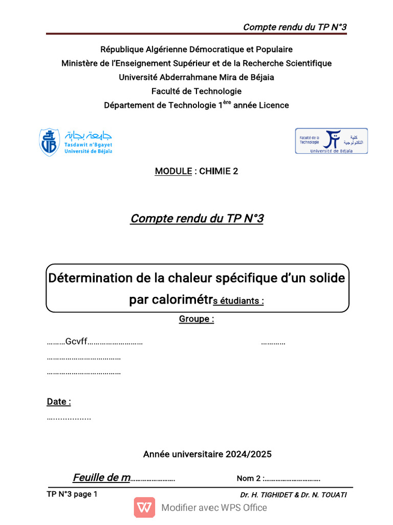 Compte Rendu TP N°3 - LMD | PDF