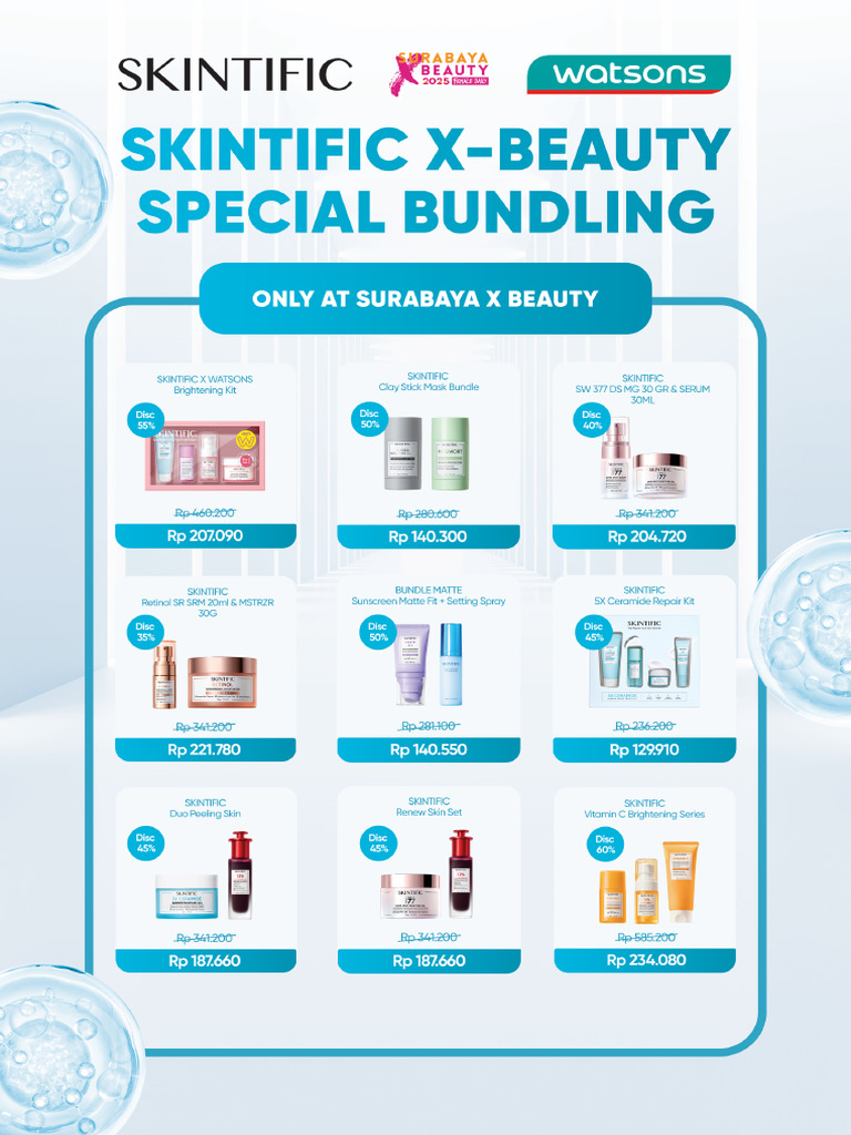 SKINTIFIC SURABAYA X-BEAUTY 2025 PRICELIST | PDF | Cosmetics | Toiletry