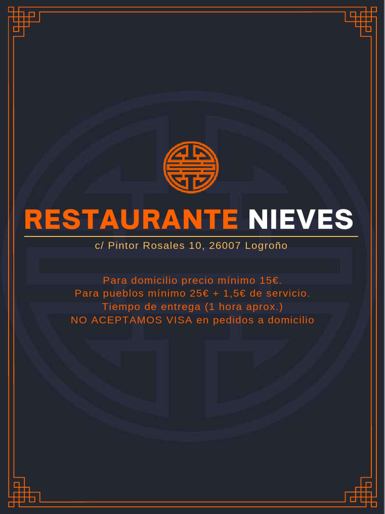 Menú y Servicios del Restaurante Nieves | PDF | Sopa | Helado