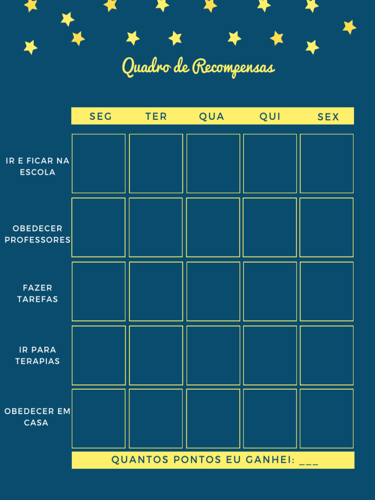 Quadro de Recompensas Escolares | PDF