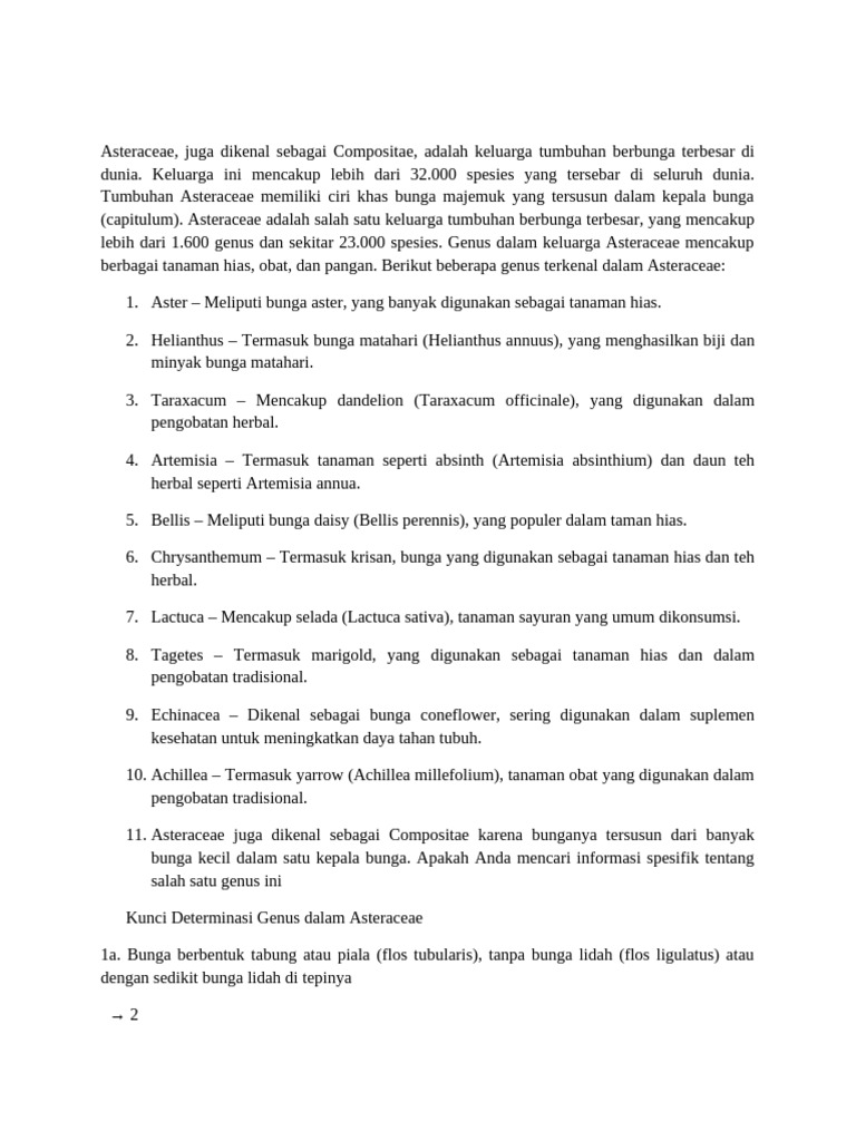 Pohon Filogeni Dari Genus Asteraceae | PDF