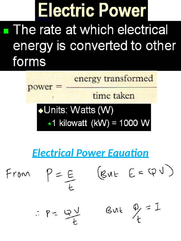 Electrical Power Equation Review Questions | PDF