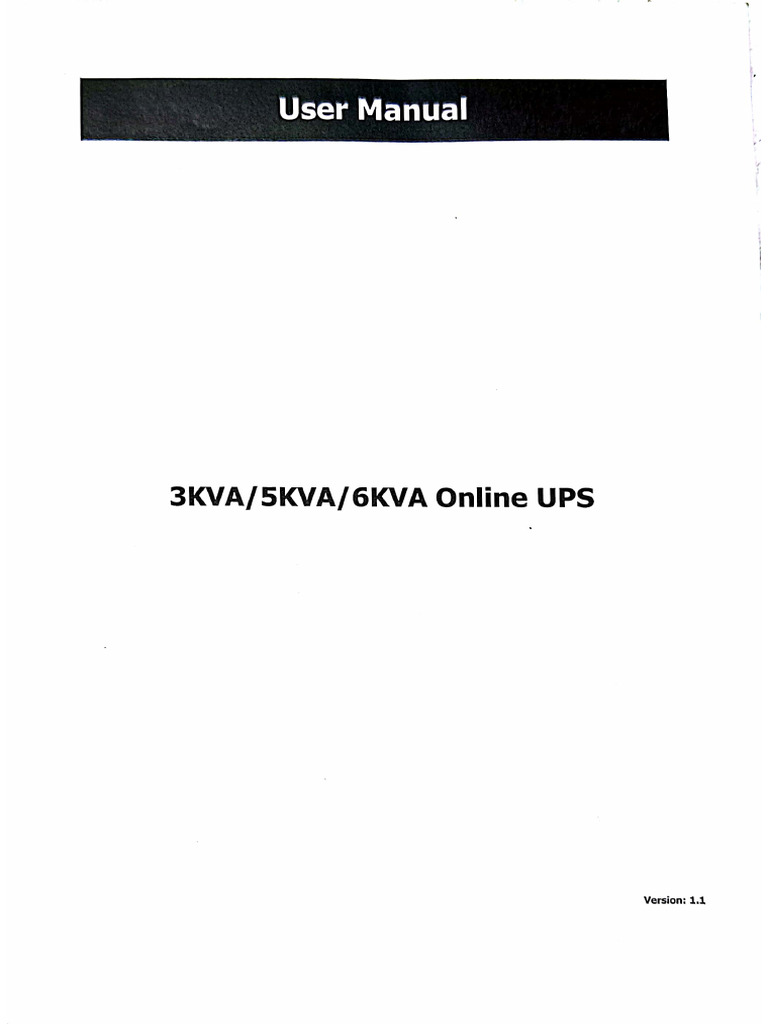 User Manual 3KVA5KVA6KVA Online UPS | PDF
