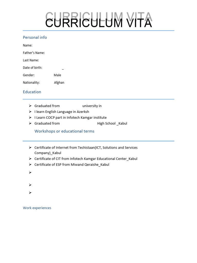 Kamel GH CV - 1 | PDF