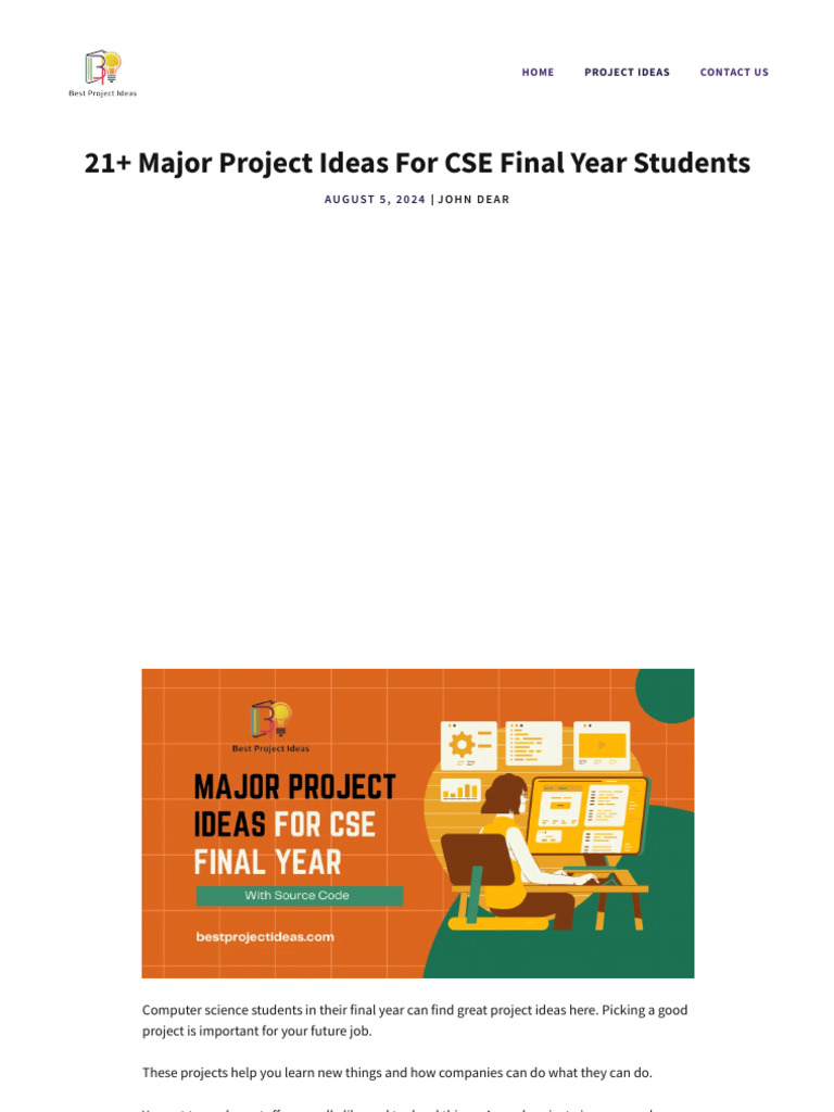 Major Project Ideas For CSE Final Year | PDF | Smartphone | Camera