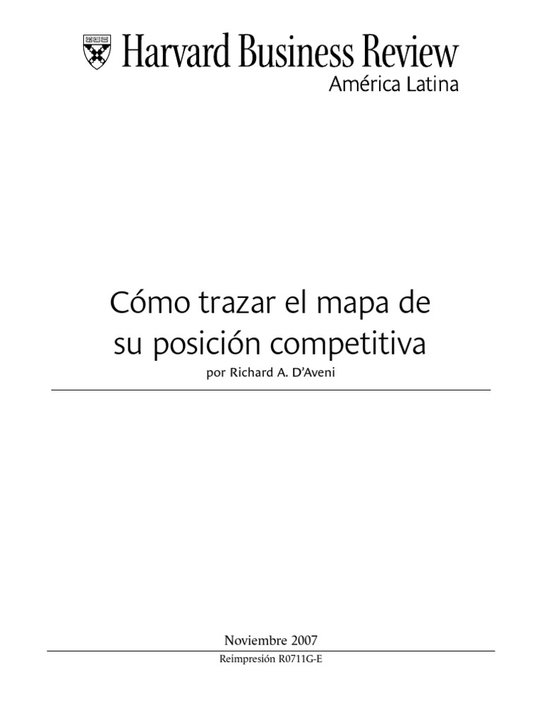 Como Trazar El Mapa de Su Posición Competitiva, HBR DÁveni | PDF ...