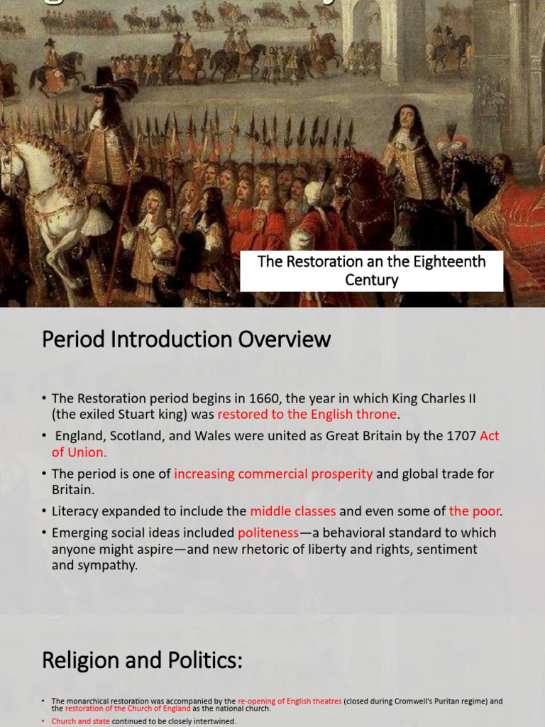 Eighteenth Century Restoration Overview | PDF | Kingdom Of Great ...