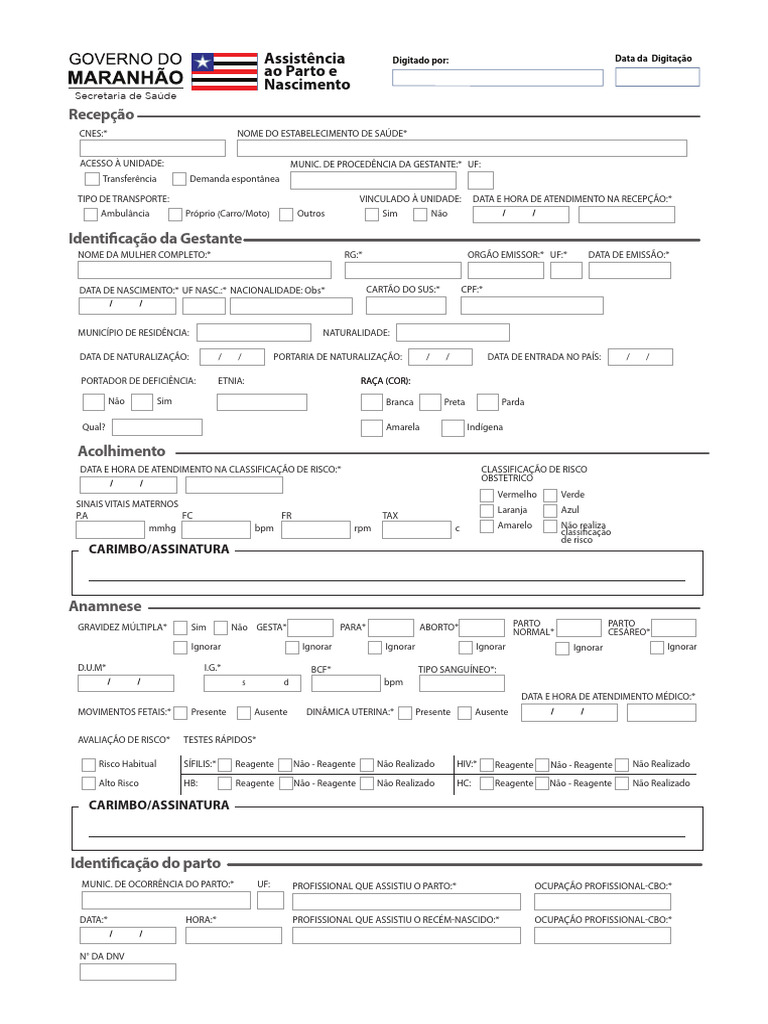 Ficha Atencao Ao Parto e Nascimento | PDF | Parto | Gravidez