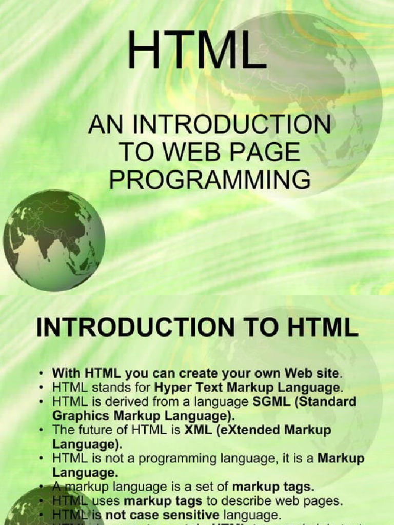 Unit 01 Basics HTML | PDF