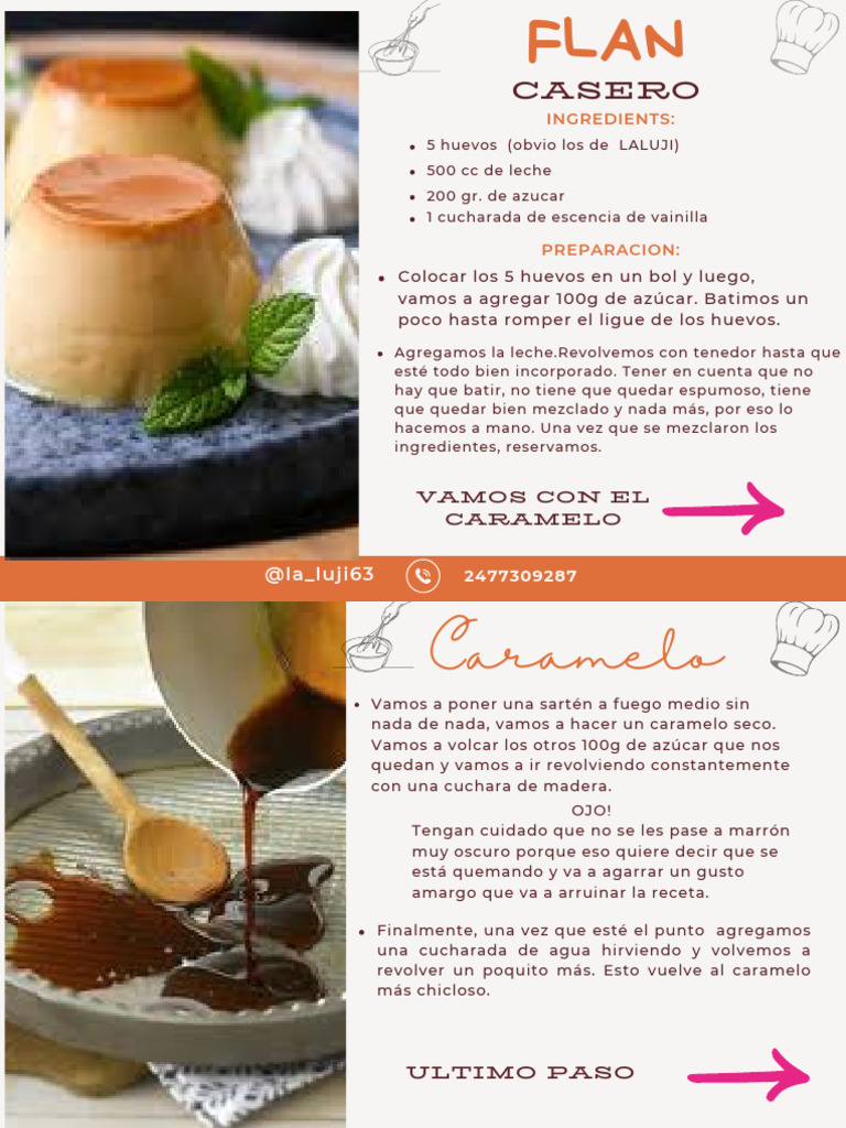Flan Casero de Vainilla y Caramelo | PDF | Alimentos | Cocina occidental