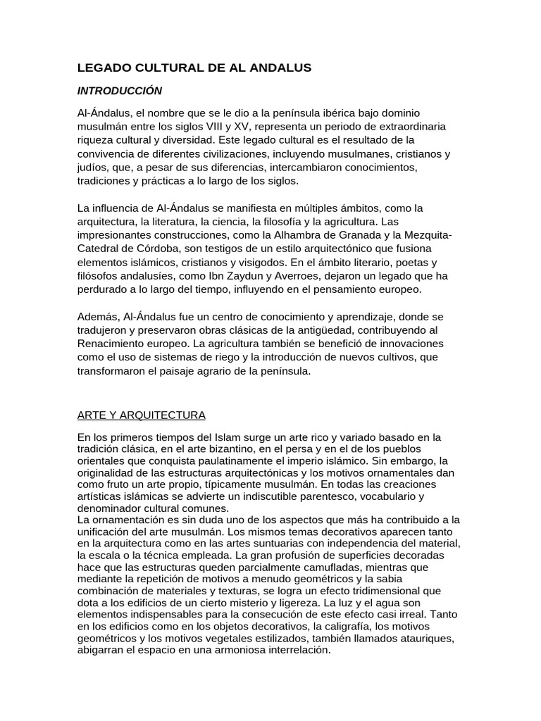 Legado Al Andalus | PDF | Al Andalus | Mezquita