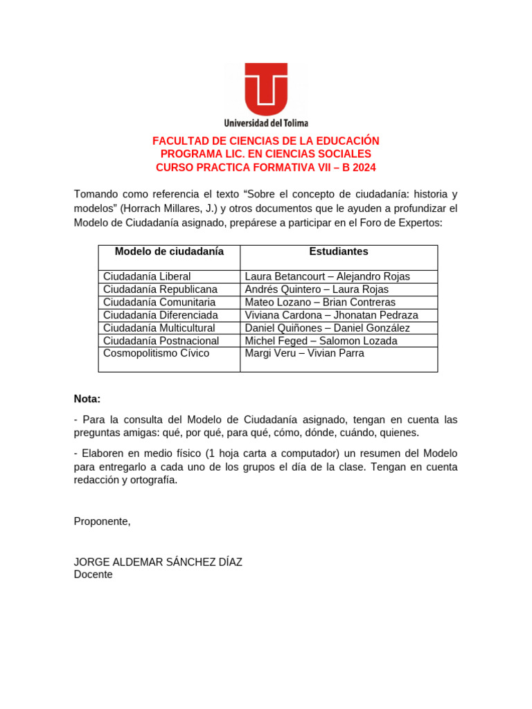 GUIA DE CLASE - Ciudadanía Hist. Modelos | PDF