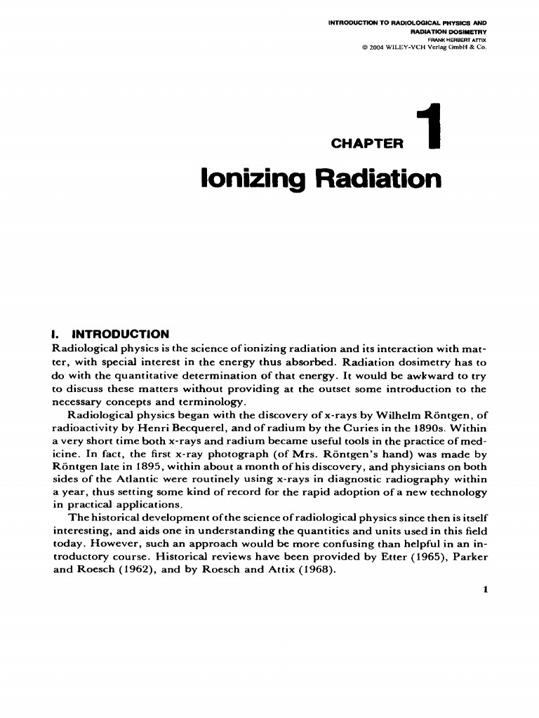 Introduction to Radiological Physics and Radiation Dosimetry | PDF ...