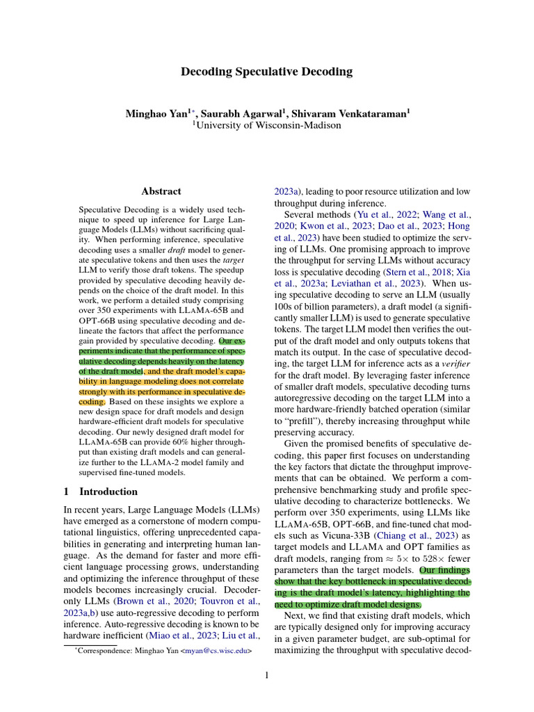Decoding Speculative Decoding Feb-24 | PDF | Computing