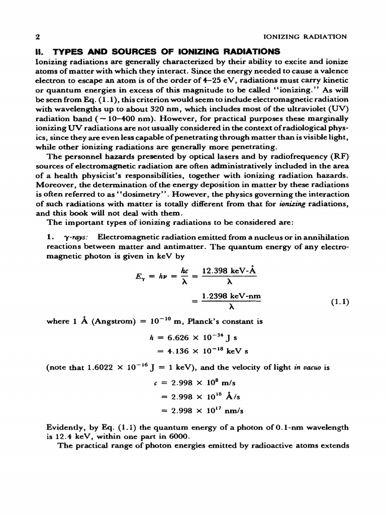 Types and Effects of Ionizing Radiation | PDF | Electromagnetic ...