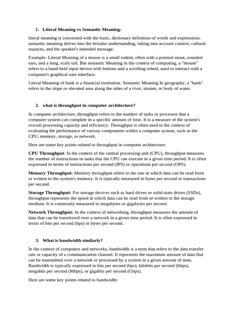 Definations and Crazy Problems | PDF | Bit Rate | Computer Network