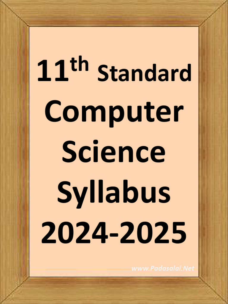 11th Standard Computer Science Syllabus 2024 2025 English Medium PDF Download | PDF