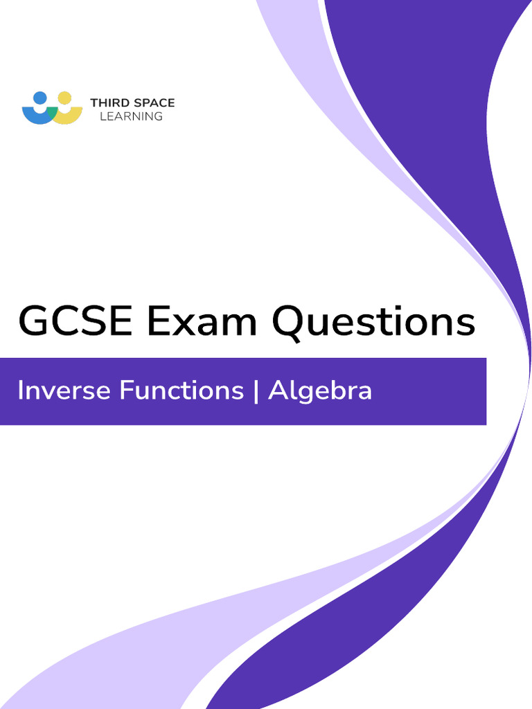 GCSE Exam Questions Inverse Functions | PDF | Function (Mathematics ...