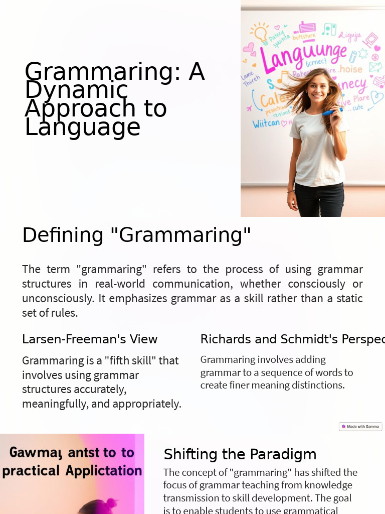 Grammaring A Dynamic Approach To Language Autosaved | PDF | Semantics | Grammar