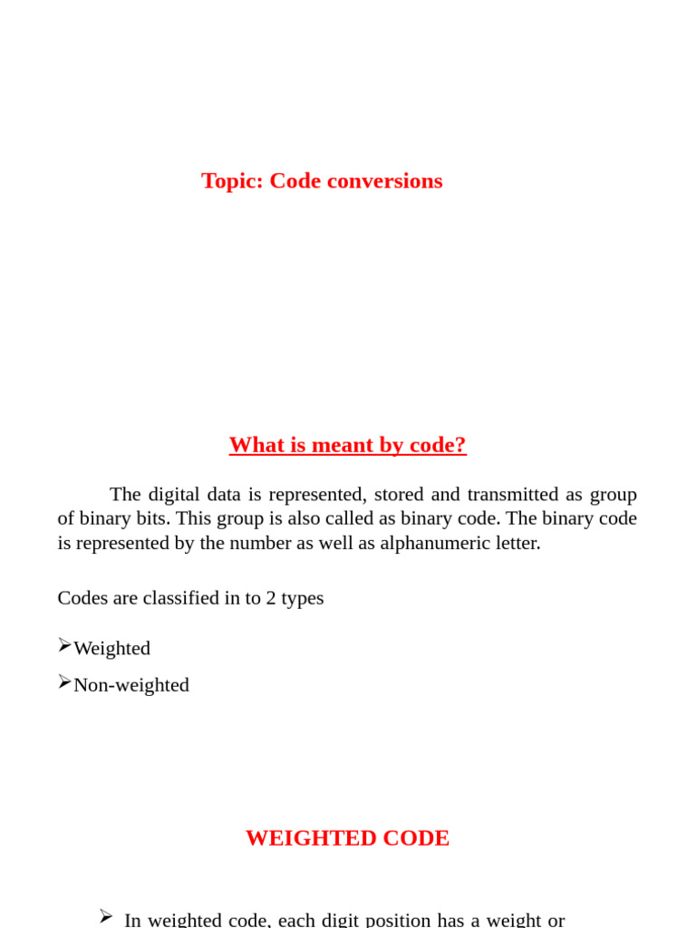 Code Conversions - pptx415 | PDF | Binary Coded Decimal | Code