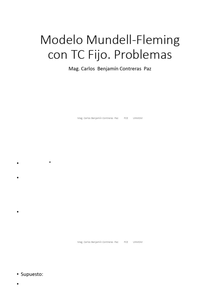 Modelo Mundell-Fleming Con TC Fijo - Problemas | PDF | Tipo de cambio ...