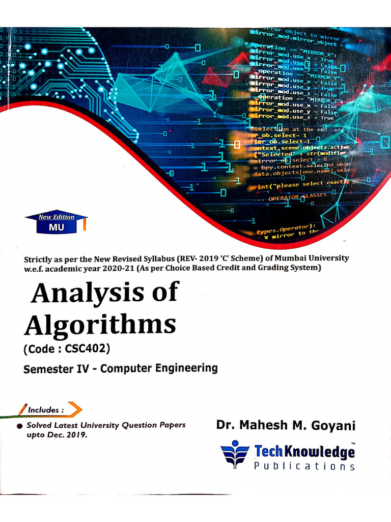 Analysis of Algorithm Techneo Textbook | PDF