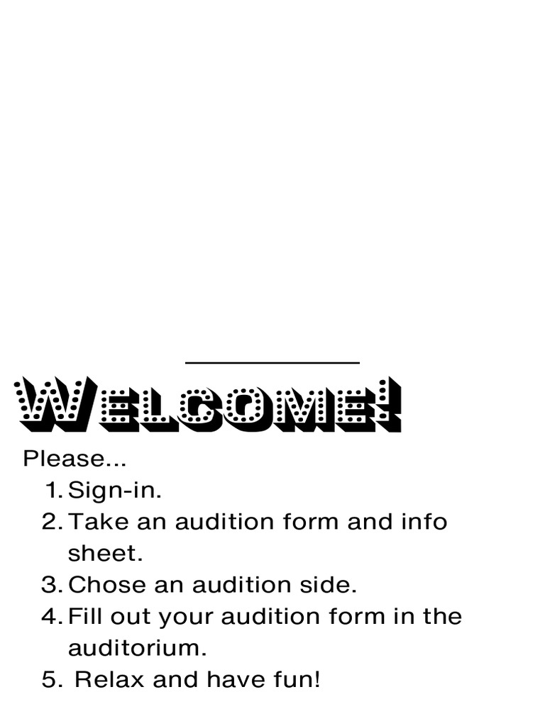 Audition Process Instructions Pdf