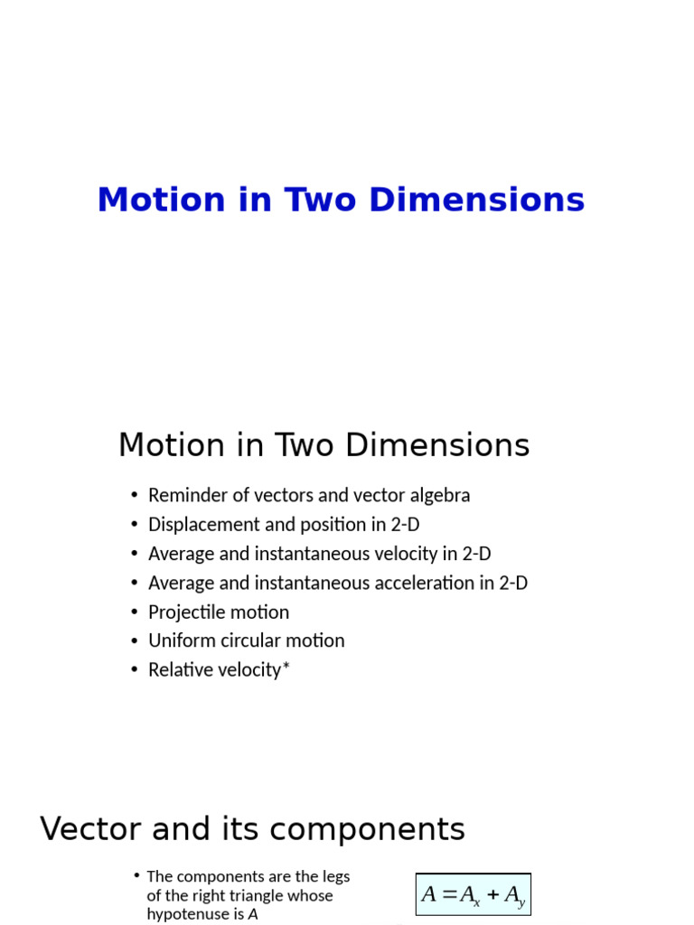 Understanding Two-Dimensional Motion | PDF | Acceleration | Velocity
