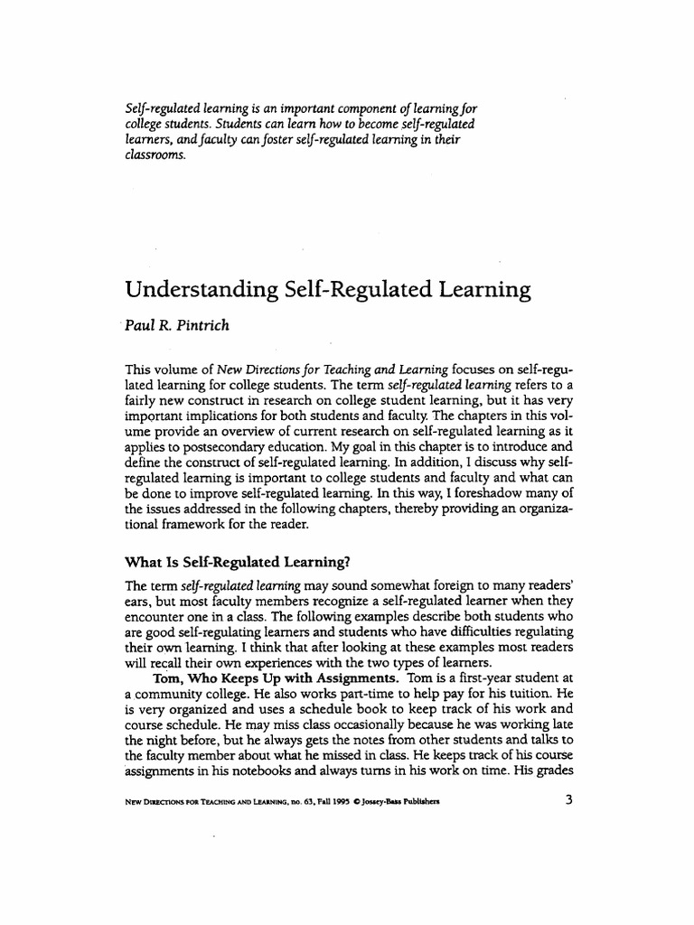 Understanding Self-Regulated Learning | PDF | Learning | Self Efficacy
