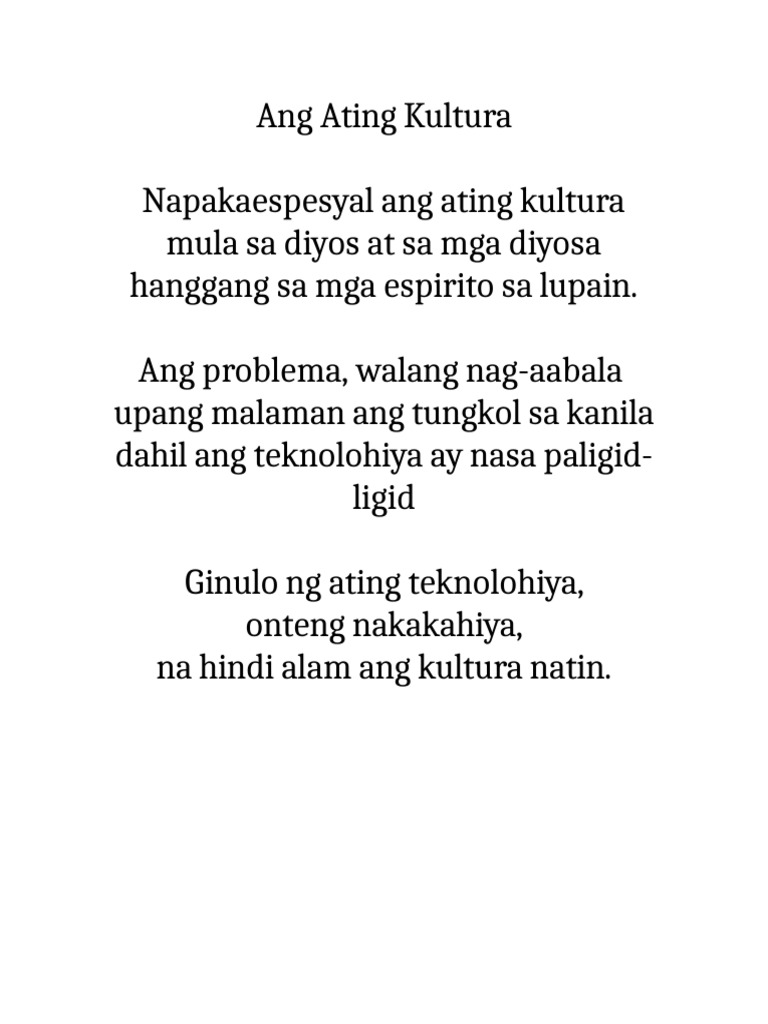 Ang Ating Kultura | PDF