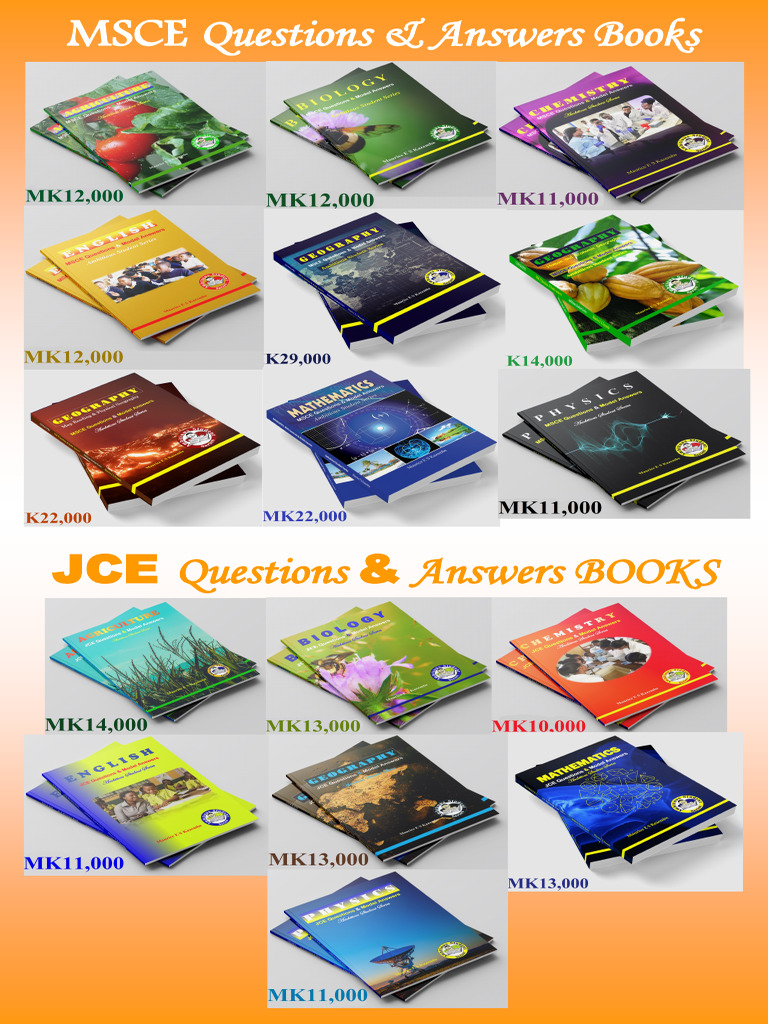 MSCE & JCE Questions and Model Answers Books' Price List | PDF