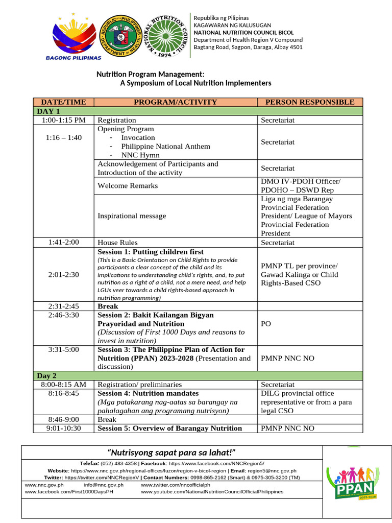 Program Revitalizing Nutrition Program Management - Arr 1.2 | PDF ...