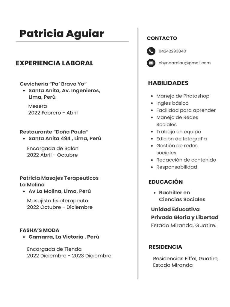 Patricia Aguiar CV | PDF