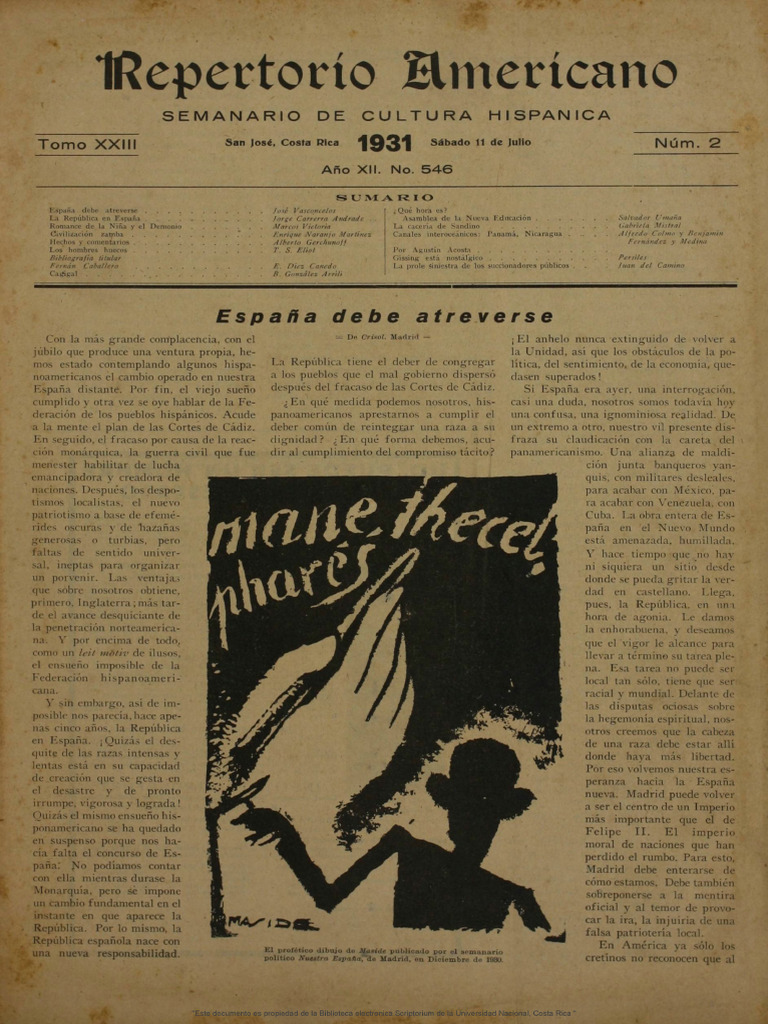 Repertorio Americano 11-JULIO-1931 | PDF