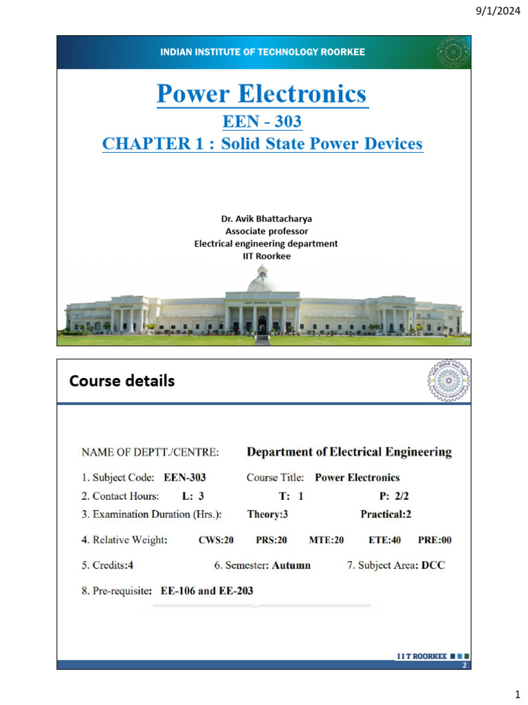 EEN 303 POWER ELECTRONICS MTE Handouts | PDF | Electronics | Electronic ...