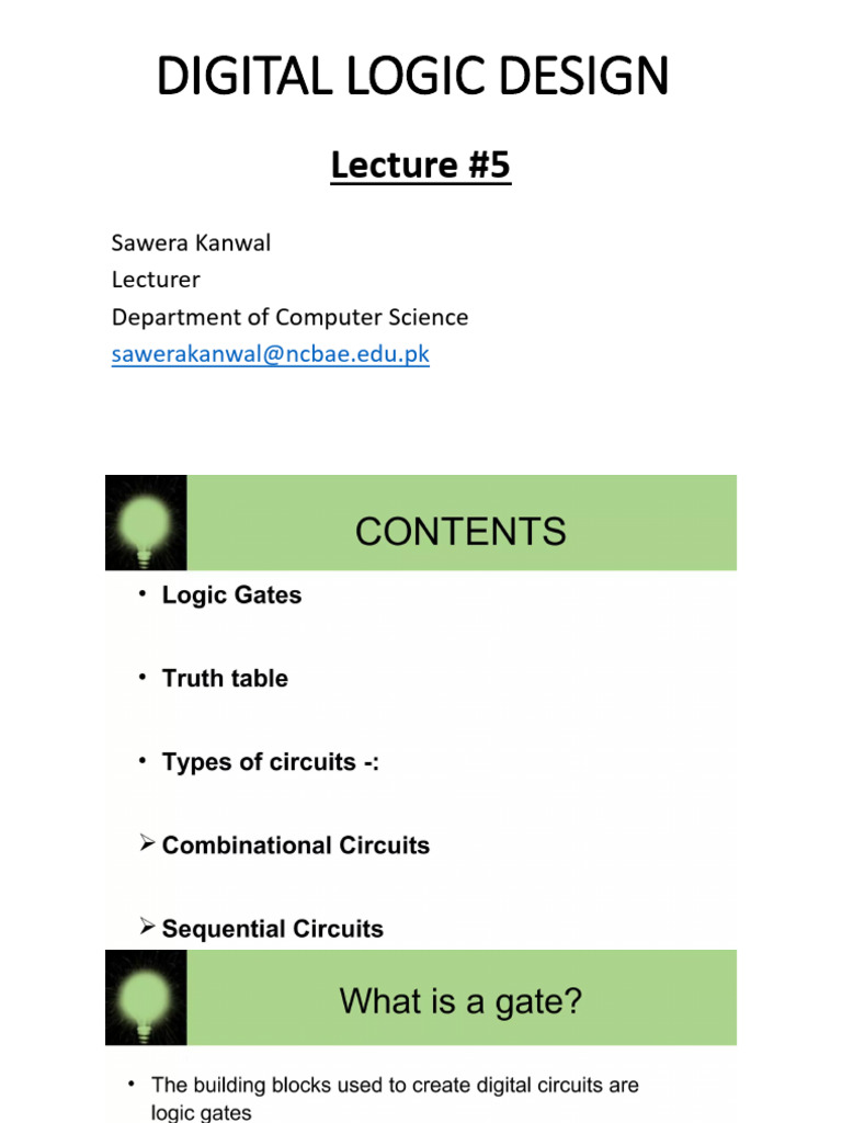 Digital Logic Design 5 | PDF