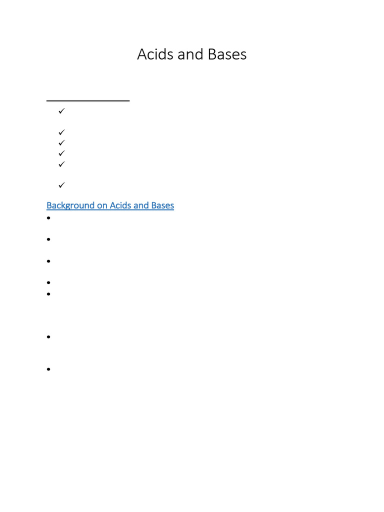 Acids and Bases Physical Science 1 PHS15W0 2024 | PDF | Acid | Ph