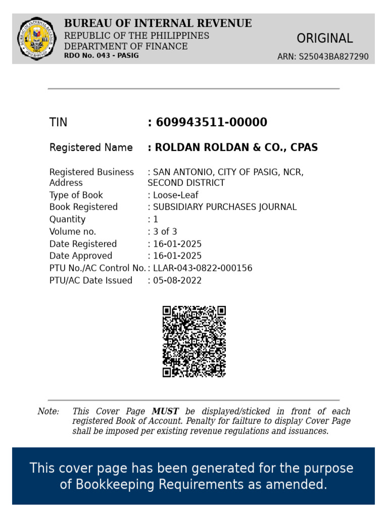 Subsidiary Purchase Journal | PDF