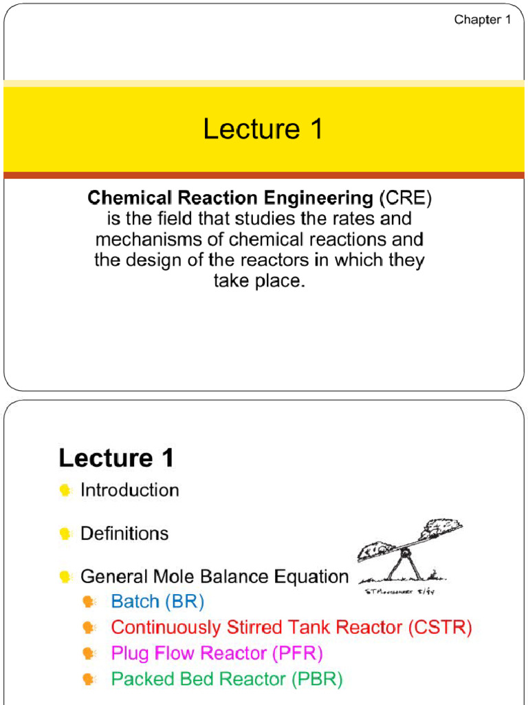 Lecture 1 Mole Balances 2025 | PDF