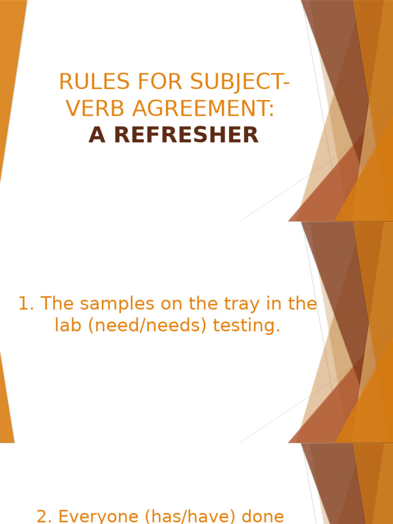 Rules For Subject Verb Agreement | PDF | Grammatical Number | Verb