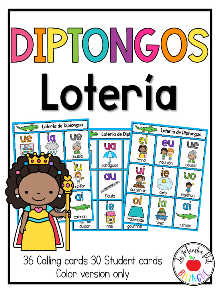 Lotería de Diptongos para Estudiantes | PDF