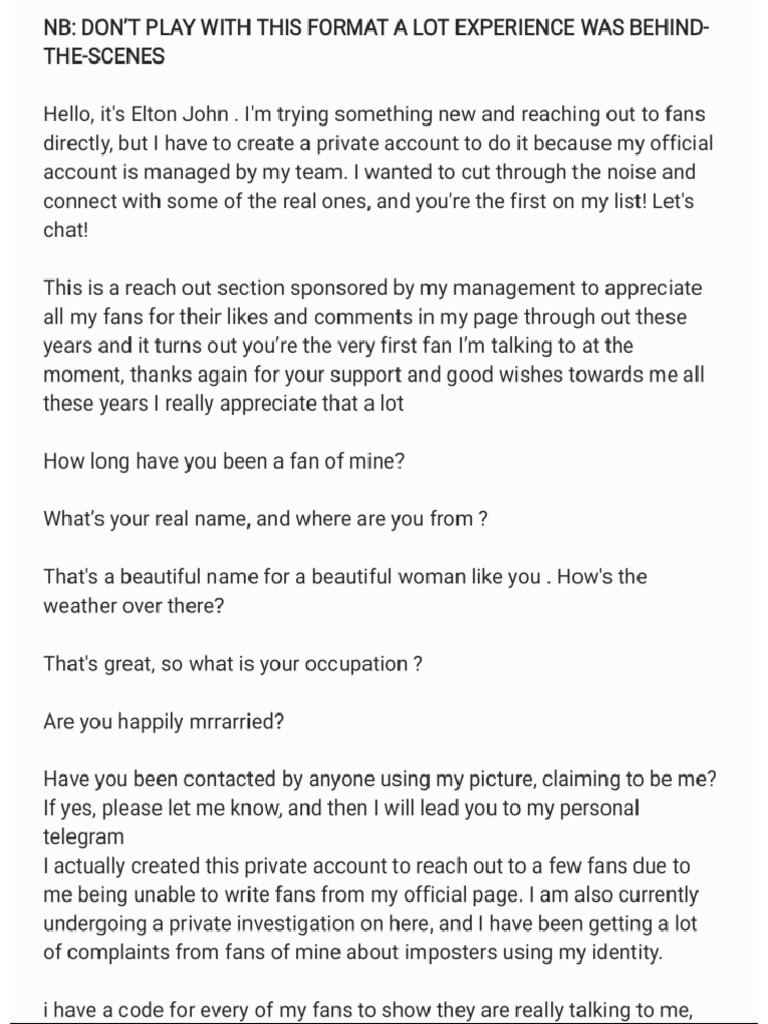 Full Chatting Format for Celebrity Update(Psnt) | PDF