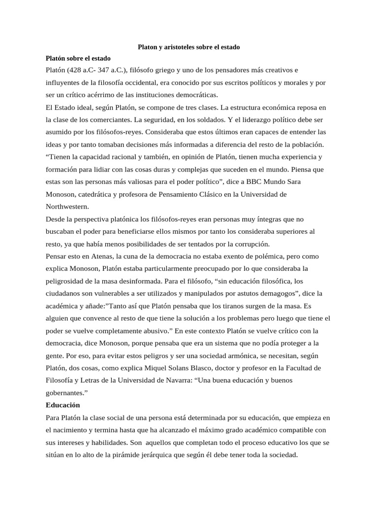 Documento de Teoria Del Estado | PDF | Platón | Democracia