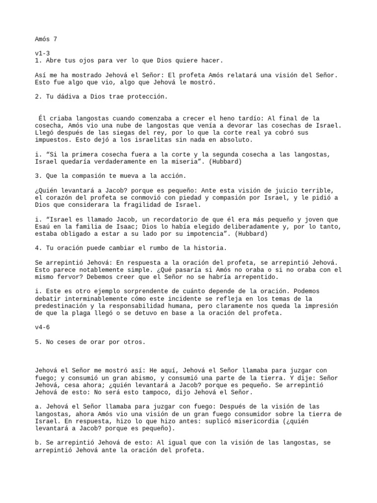 Amós 7 | PDF | Jacob | Oración