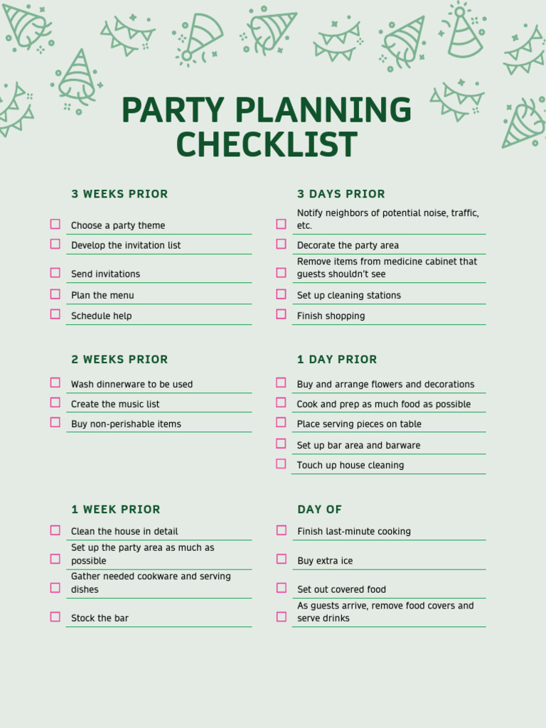 Ultimate Party Planning Checklist | PDF