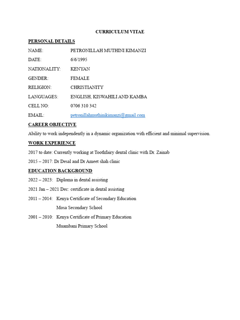 CURRICULUM VITAE3 | PDF