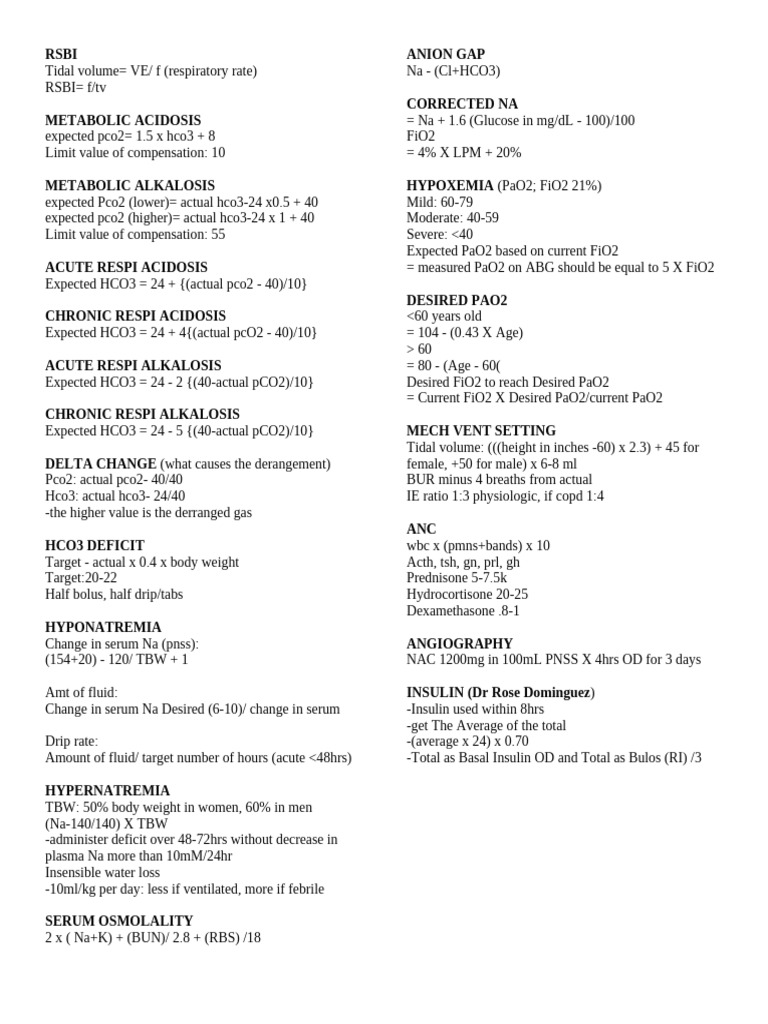 IM Computations, Drips (SLU) | PDF | Medical Specialties | Endocrine