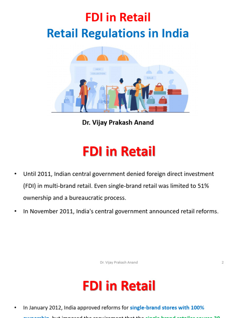 4 PPT Retail Regulations and FDI V1 | PDF